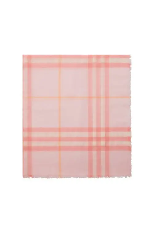 Burberry Wide Check Wool Scarf - Sugar