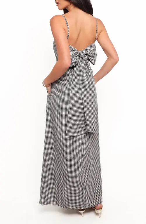 PETAL & PUP Gingham Tie Back Sleeveless Maxi Dress