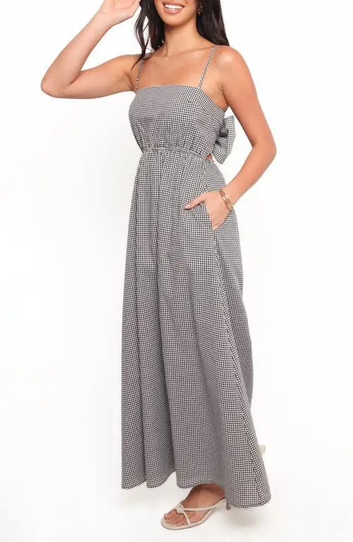 PETAL & PUP Gingham Tie Back Sleeveless Maxi Dress