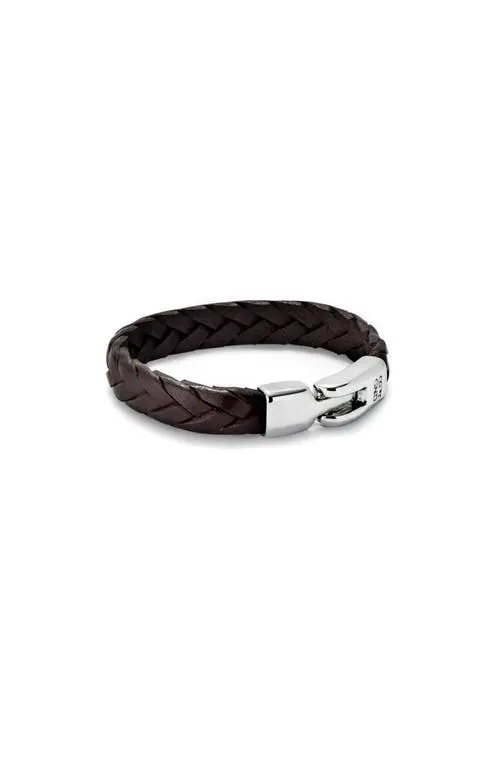 UNODE50 Braided Leather Clasp Bracelet - Brown