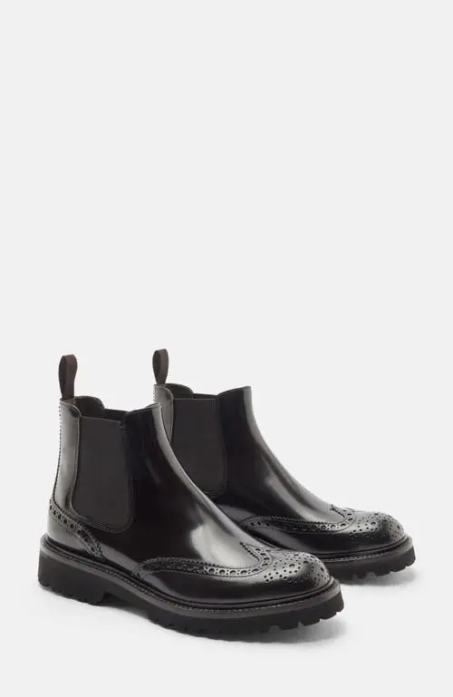 SCAROSSO Poppy Chelsea Boots - Brown - Polished Calf