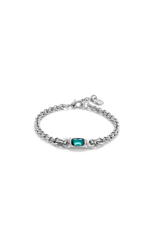 UNODE50 Turquoise Crystal Link Bracelet - Silver