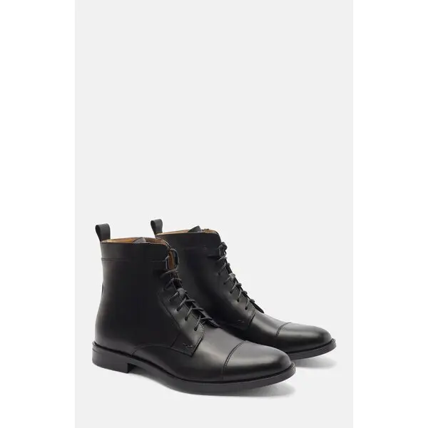 SCAROSSO Dante Lace-up Boots - Black Calf