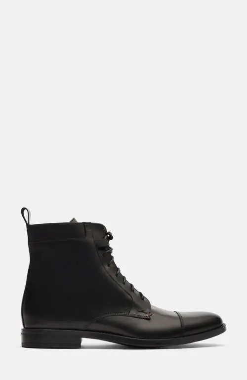 SCAROSSO Dante Lace-up Boots - Black Calf