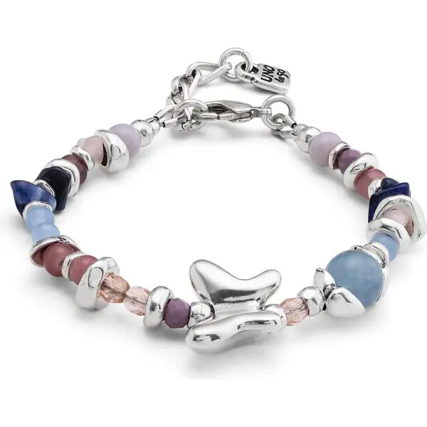 UNODE50 Sterling-plated Beaded Bracelet With Crystals - Silver