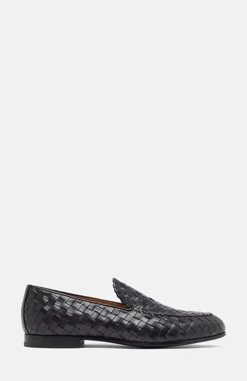 SCAROSSO Vittorio Woven Loafers - Black - Calf