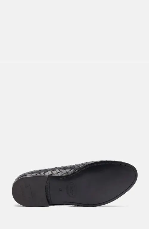 SCAROSSO Vittorio Woven Loafers - Black - Calf