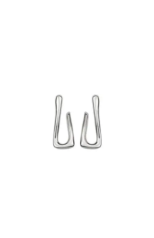 UNODE50 Wave Hoop Earrings - Silver