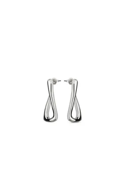 UNODE50 Wave Hoop Earrings - Silver