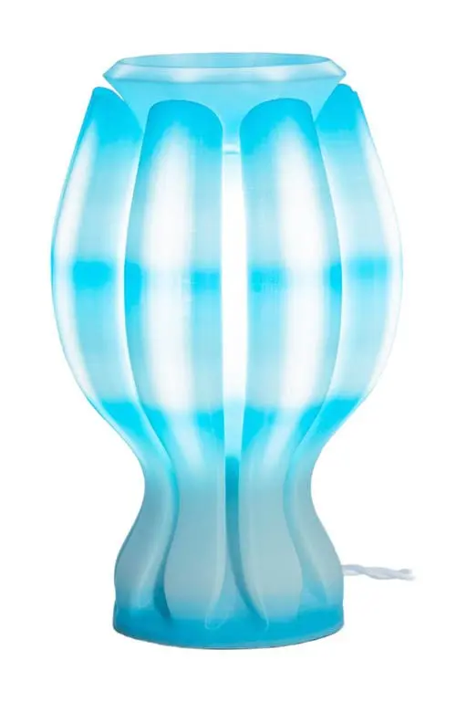 JONATHAN Y Flower 13" Tropical Coastal Plant-based Pla 3d Printed Dimmable Led Table Lamp - Blue/white