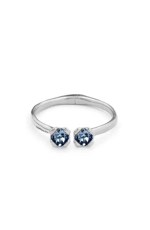 UNODE50 Sterling -plated Bangle With Crystals - Silver