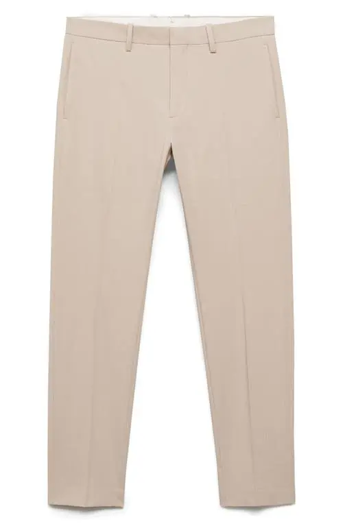 Mango Super Slim Fit Stretch Suit Pants - Beige
