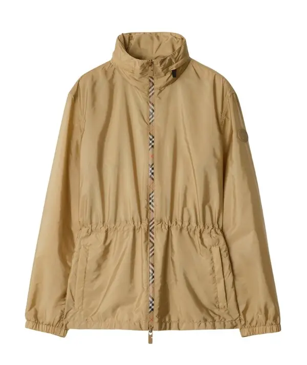 Burberry Short Checker-tape Nylon Parka - Flax