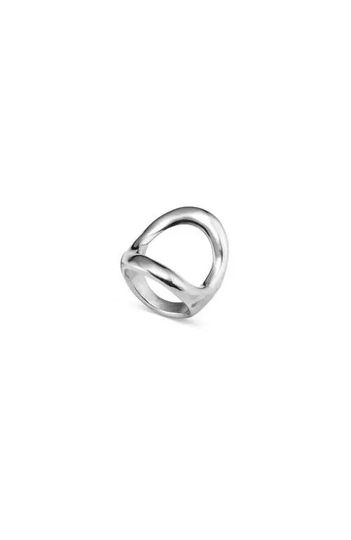 UNODE50 Open Oval Fashion Ring - Silver