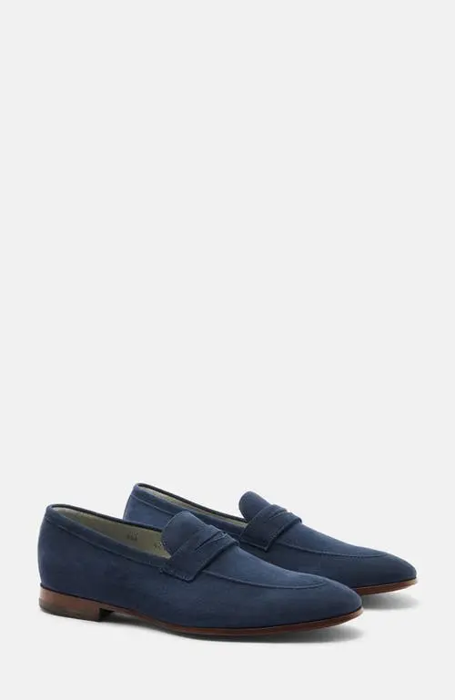 SCAROSSO Marzio Loafers - Dark Blue Suede