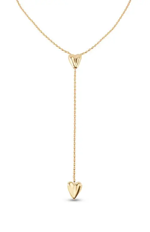 UNODE50 Double Heart Y Necklace - Gold