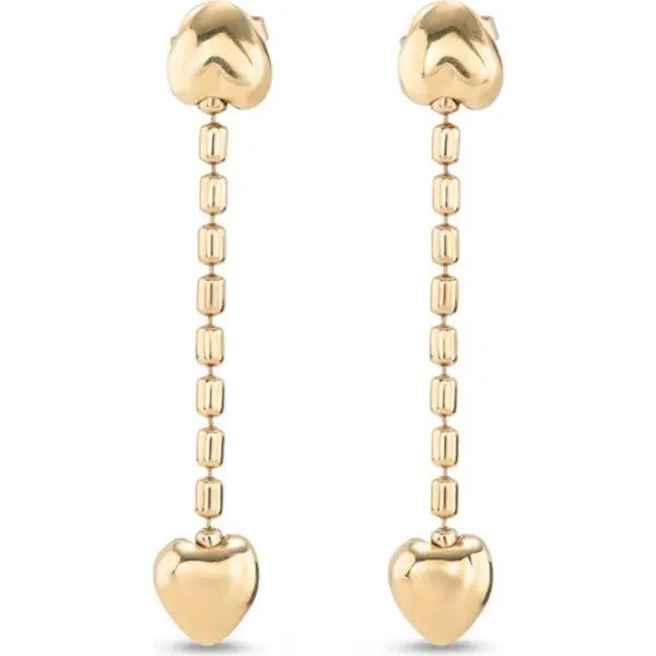 UNODE50 18k-plated Dangle Earrings With Hearts - Gold