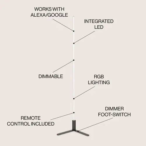 JONATHAN Y Potts 60.5" Modern Contemporary Aluminum/iron Integrated Led Post Floor Lamp