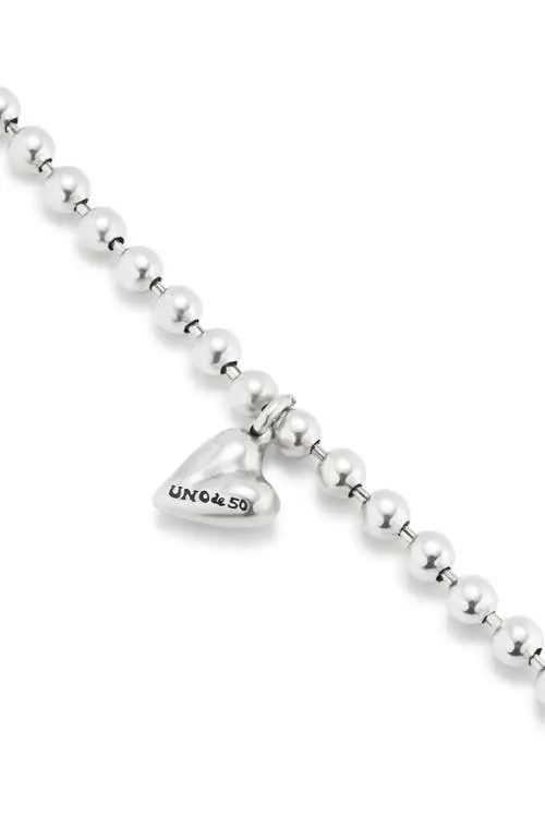 UNODE50 Sterling -plated Beaded Bracelet With Heart Charm