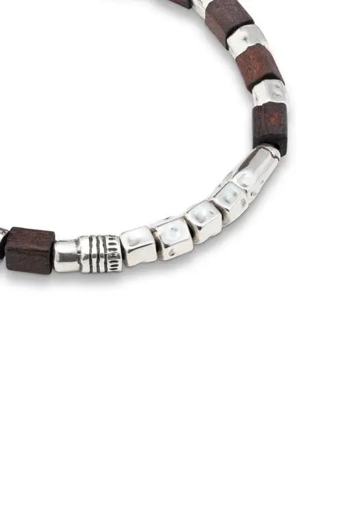 UNODE50 Plated And Wood Bead Bracelet