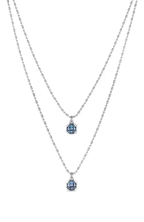 UNODE50 Sterling -plated Chain Necklace With Crystal - Silver