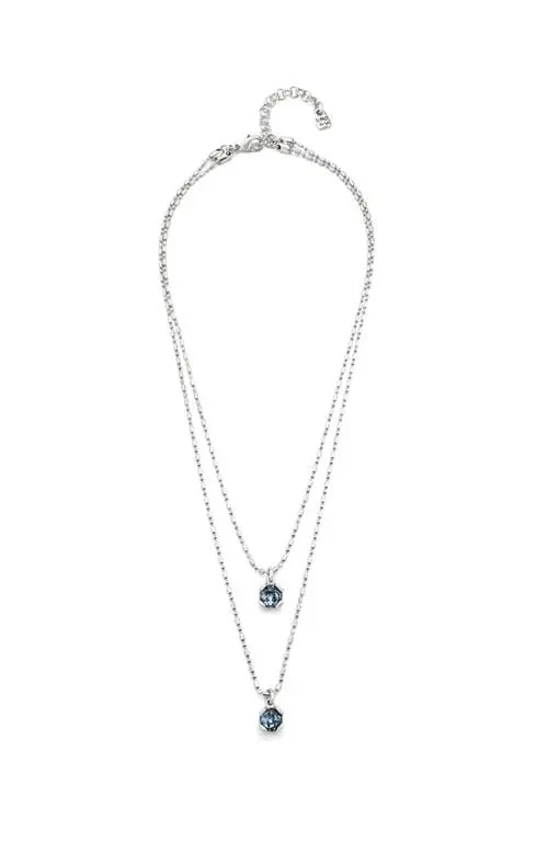 UNODE50 Sterling -plated Chain Necklace With Crystal - Silver
