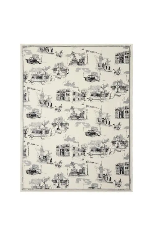 Burberry London Landmarks Wool Silk Scarf - Monochrome