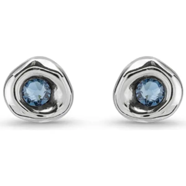 UNODE50 Sterling -plated Crystal Stud Earrings - Silver