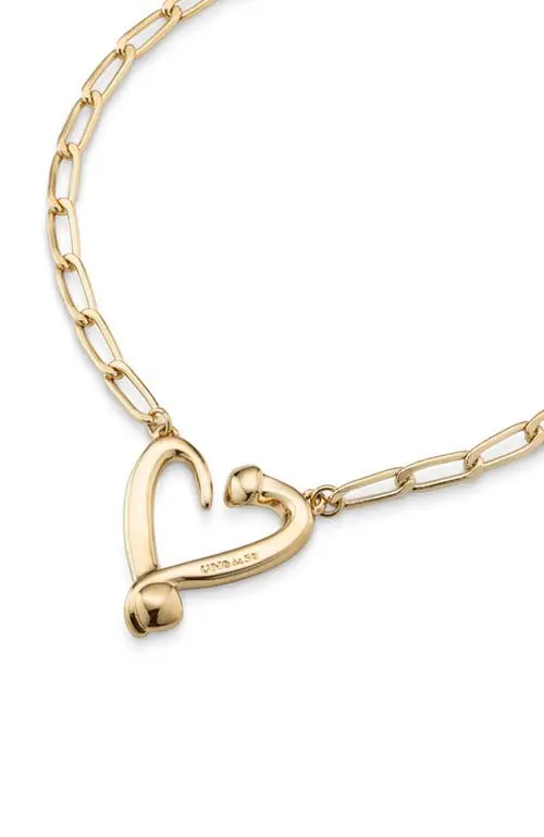 UNODE50 Twist Of Love Heart Pendant Necklace - Gold