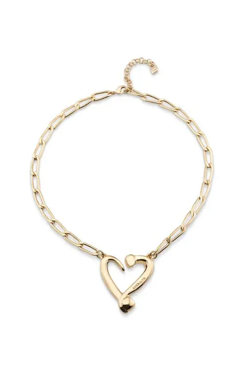 UNODE50 Twist Of Love Heart Pendant Necklace - Gold