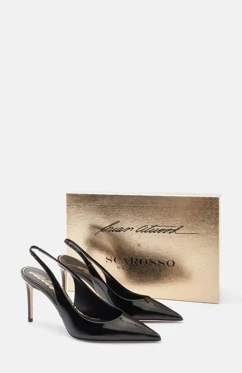 SCAROSSO Sutton Slingback Pumps - Black - Patent
