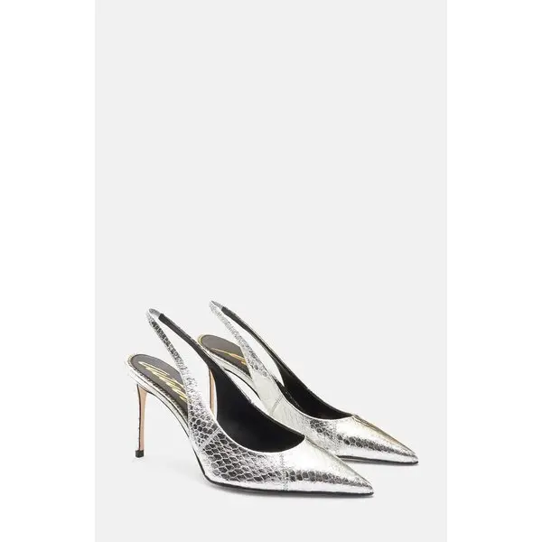 SCAROSSO Sutton Slingback Pumps - Silver - Elaphe