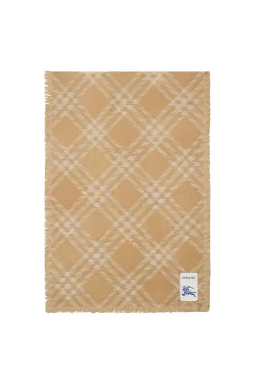 Burberry Wide Check Wool Silk Scarf - Sand/ecru