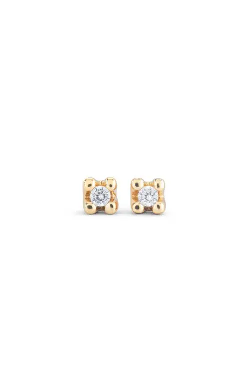 UNODE50 Zircon Stud Earrings - Gold