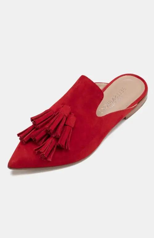 BELLS & BECKS Mirella Pointy Toe Tassel Mule - Red