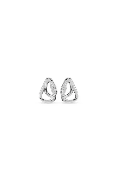 UNODE50 Interlocked Link Earrings - Silver
