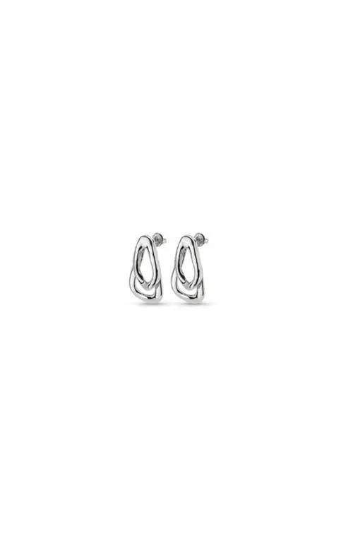 UNODE50 Interlocked Link Earrings - Silver
