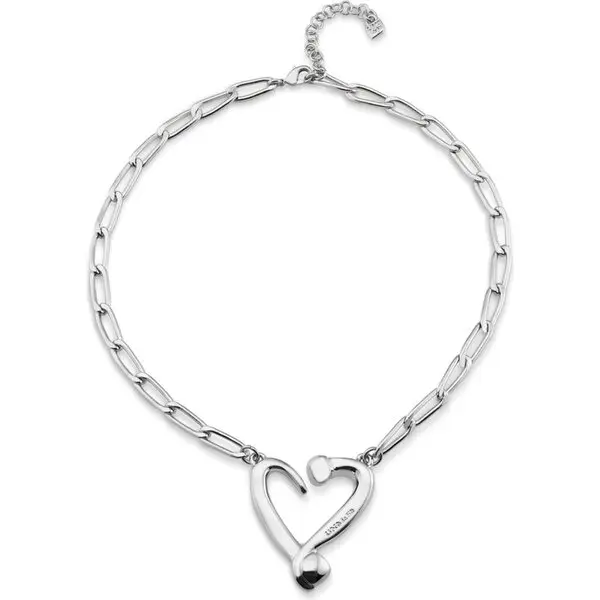 UNODE50 Twist Of Love Heart Pendant Necklace - Silver