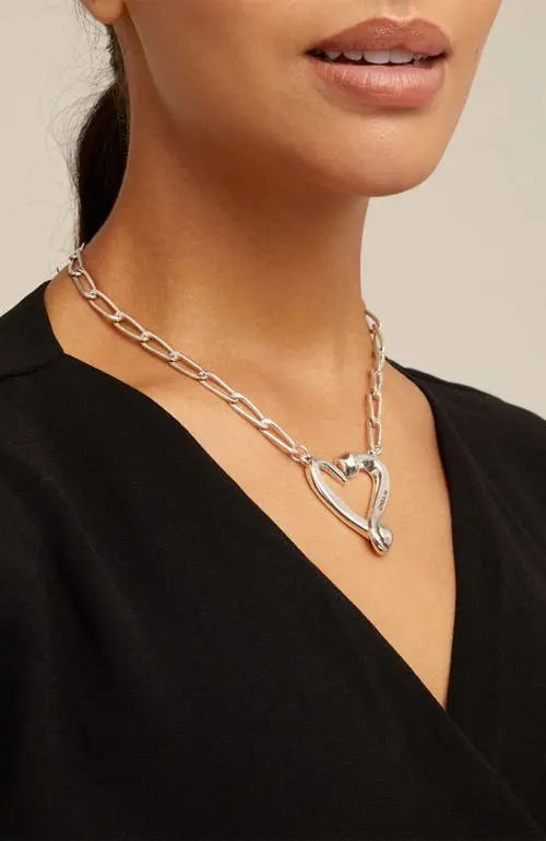 UNODE50 Twist Of Love Heart Pendant Necklace - Silver