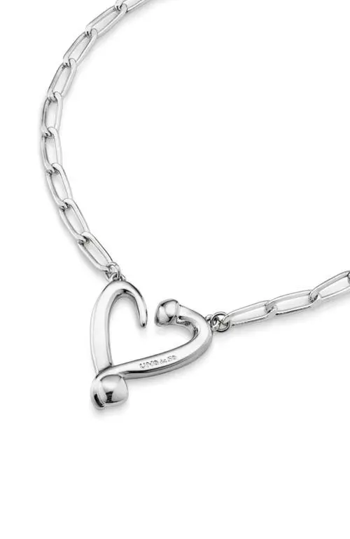 UNODE50 Twist Of Love Heart Pendant Necklace - Silver