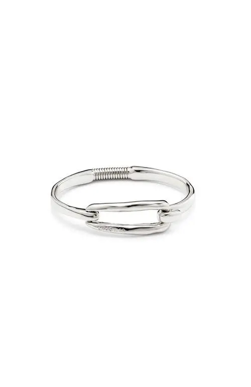UNODE50 Anchor Buckle Bangle Bracelet - Silver