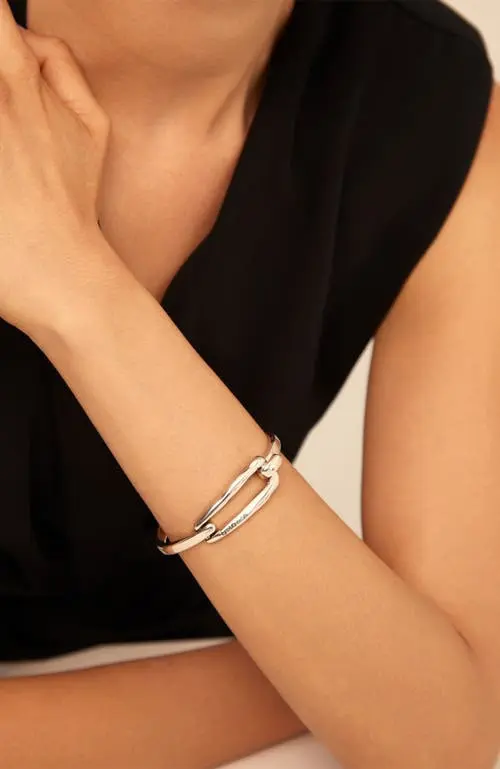 UNODE50 Anchor Buckle Bangle Bracelet - Silver