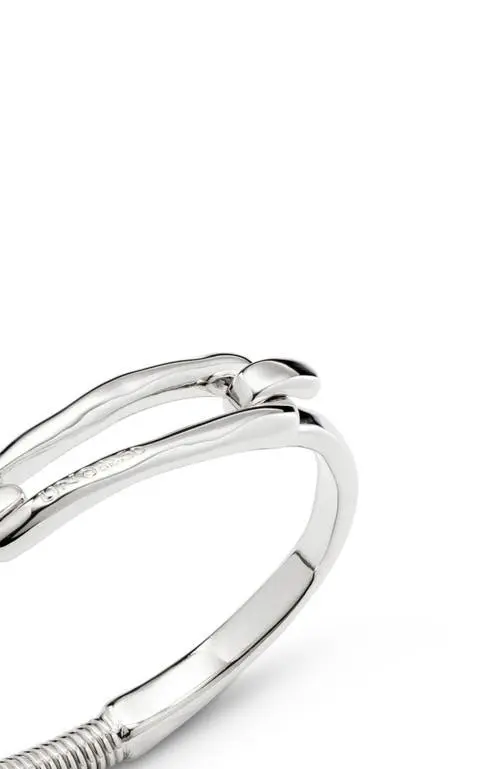 UNODE50 Anchor Buckle Bangle Bracelet - Silver