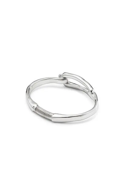 UNODE50 Anchor Buckle Bangle Bracelet - Silver
