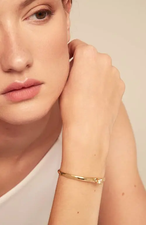 UNODE50 Zirconia Cuff Bracelet - Gold