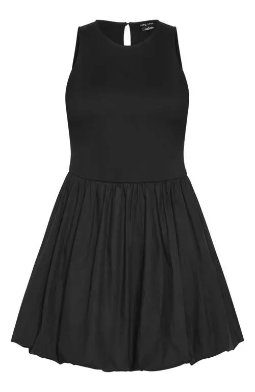 City Chic Darcey Mixed Media Bubble Minidress