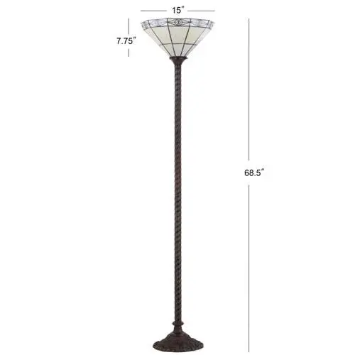 JONATHAN Y Moore Tiffany-style 68.57" Torchiere Led Floor Lamp