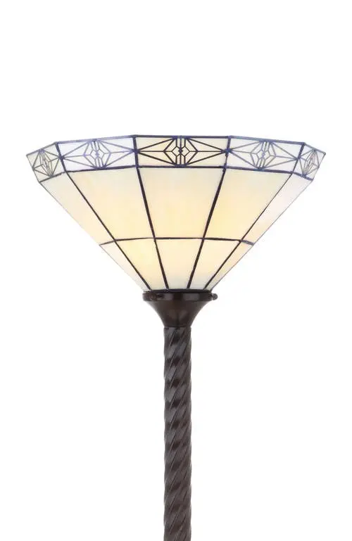 JONATHAN Y Moore Tiffany-style 68.57" Torchiere Led Floor Lamp - Bronze