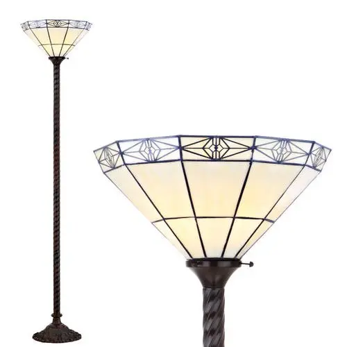 JONATHAN Y Moore Tiffany-style 68.57" Torchiere Led Floor Lamp