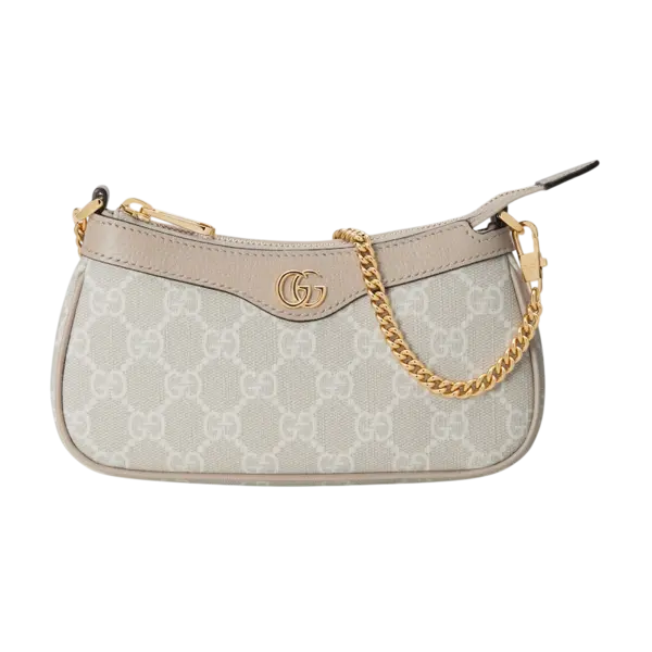 Gucci Ophidia Mini Bag In Gg Supreme Canvas - White